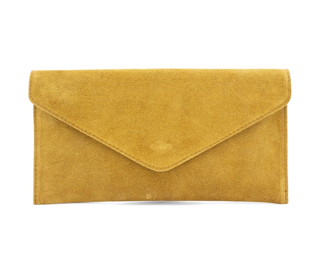 Suede Leather Clutch (leather clutch, envelope clutch)