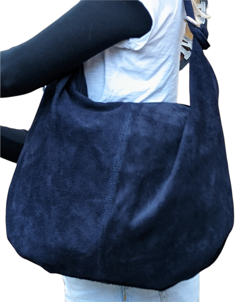 Suede Leather Slouchy Bag