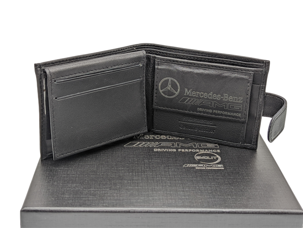Genuine Leather Mercedes AMG Badge Wallet Sport Wallet, Key Fob, Pen ...