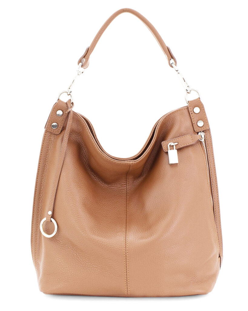 Italian Designer Leather Pocket Hobo Bag with Padlock Detailing Irene ...