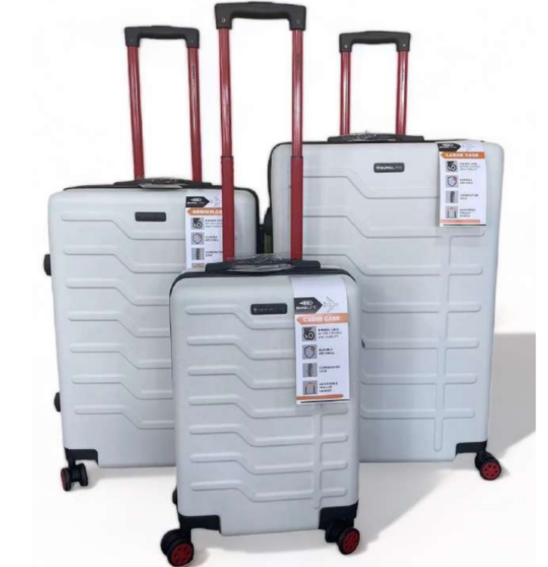 3 Piece BORDLITE Large Suitcase set, 4 Wheel Lightweight ABS Hard Shell ...