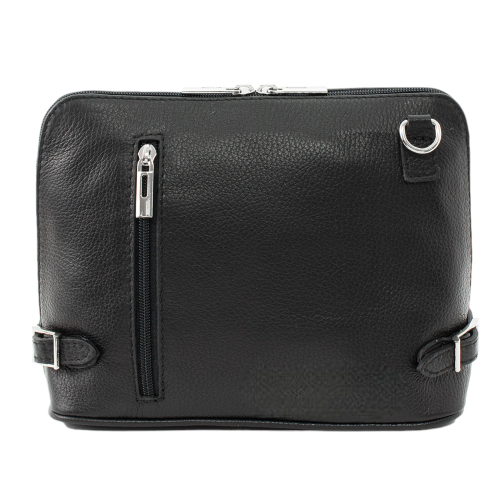 Italian Leather Cross Body with Buckle Detailing Black » swolit.co.uk